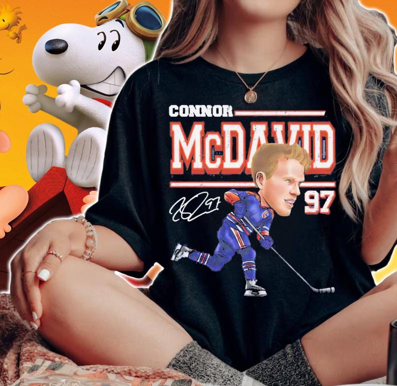 Connor McDavid Edmonton Oilers Cartoon signature shirt t-shirt