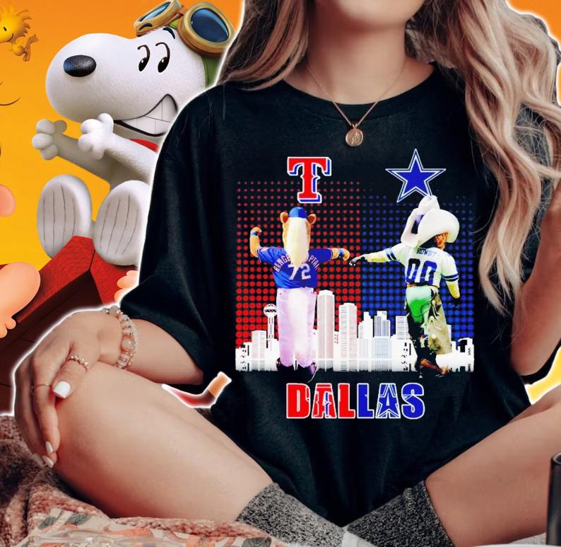 Dallas city mascot Rangers Captain and Rowdy shirt t-shirt