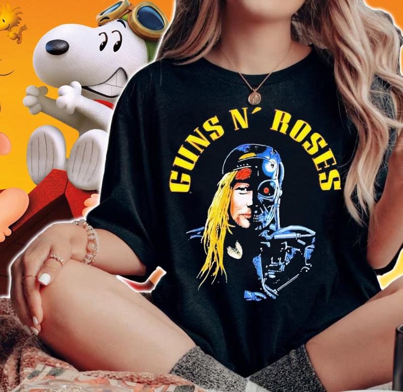 Guns N Roses Axl Rose Terminator 2 T800 SHIRT t-shirt